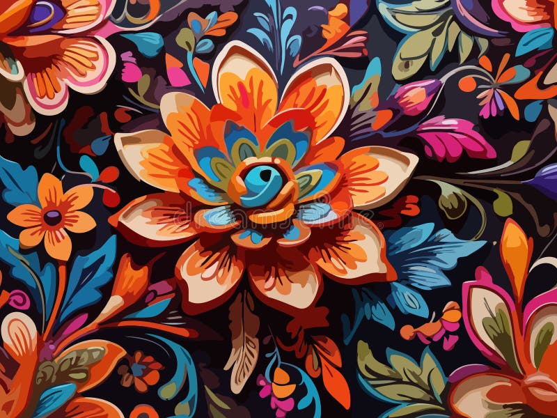 Abstract Pattern: Surrealism Floral Design, Vector Pattern Stock ...