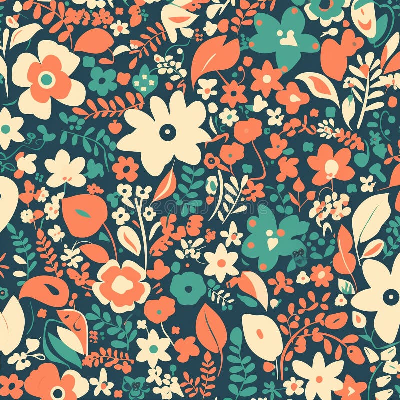 Abstract Floral Seamless Pattern - Modern Background Stock Illustration ...