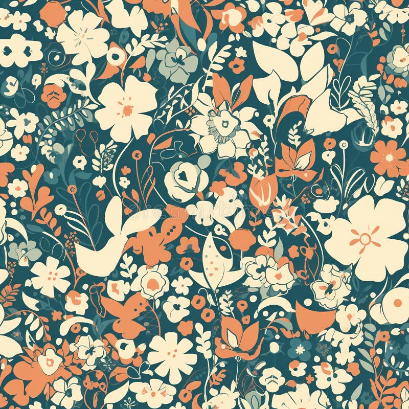 Abstract Floral Seamless Pattern - Modern Background Stock Illustration ...