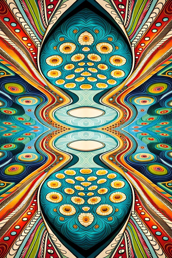 Abstract Floral Seamless Symmetrical Pattern Wallpaper Stock ...