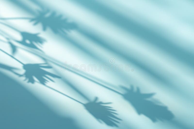 Abstract Floral Shadows on Blue Background for Copy Stock Illustration ...