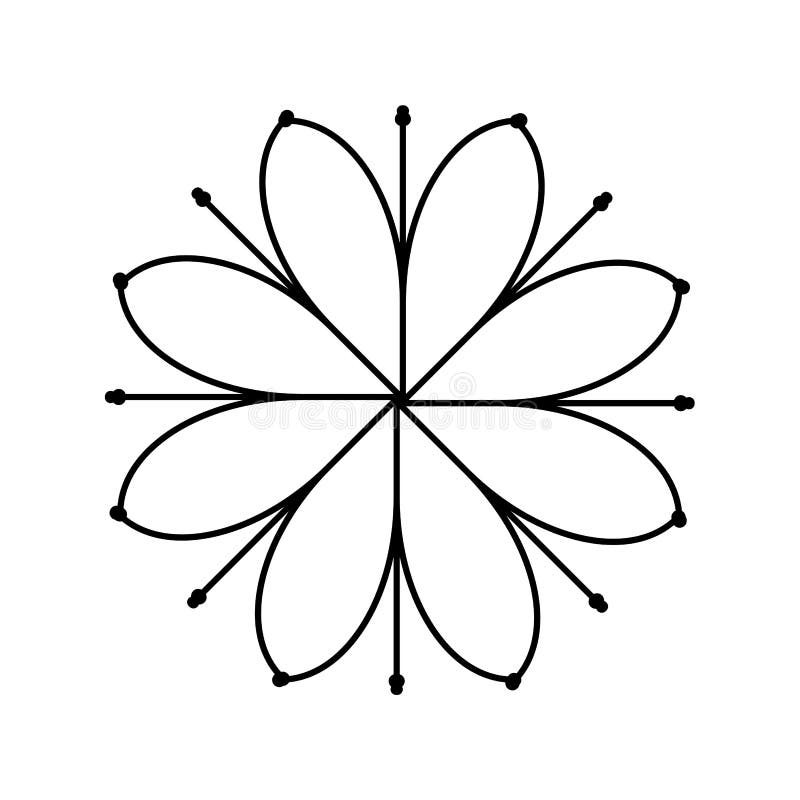 Abstract Floral Shape. Decorative Design Element. Round Floral Pattern ...