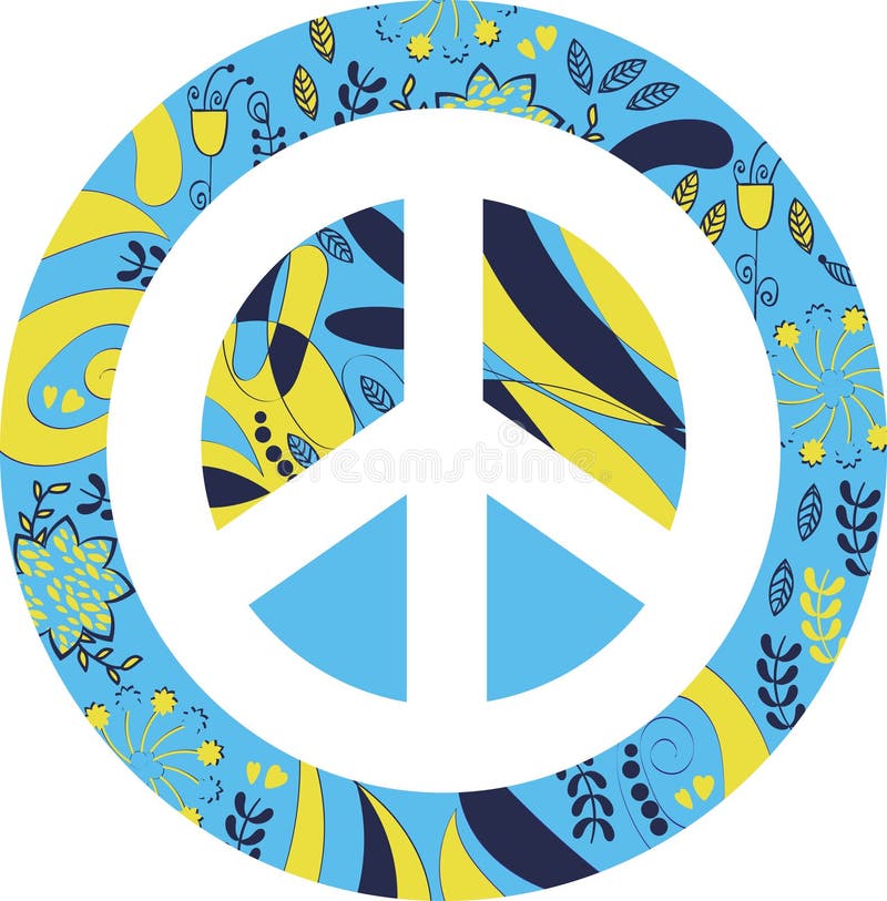 Vector peace symbol stock vector. Illustration of watercolor - 56010816