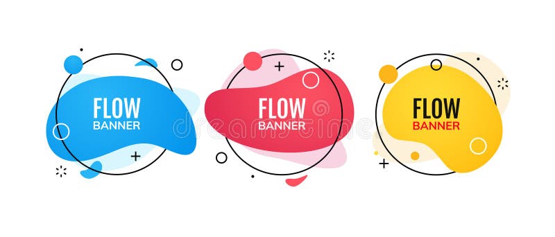 Abstract Flow Banner Memphis Style Template. Creative Modern Design ...