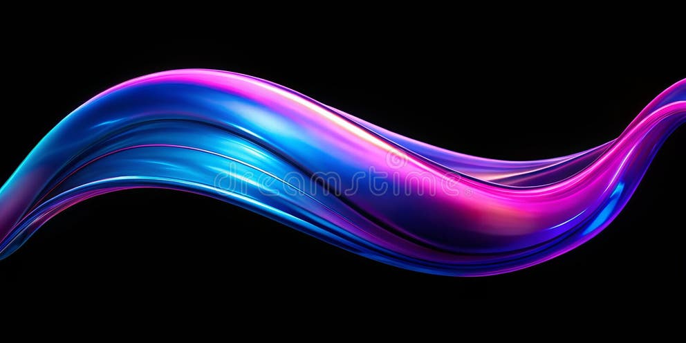 Abstract Flow Blue, Pink, 3D Render, Fluid Concept Stock Illustration ...