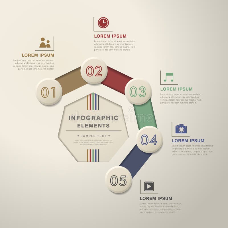 Abstract Flow Chart Infographics Stock Vector - Illustration of paper ...