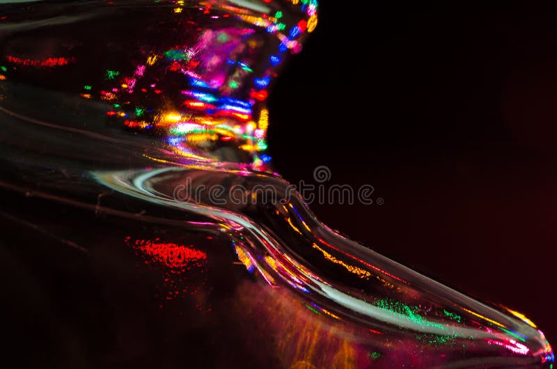 Abstract: Flow of Colored Light Reflecting in the Blackness Stock Photo ...