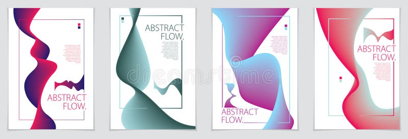 Abstract Flow Fluid Shape Vector Backgrounds Set. A4 Print Format ...