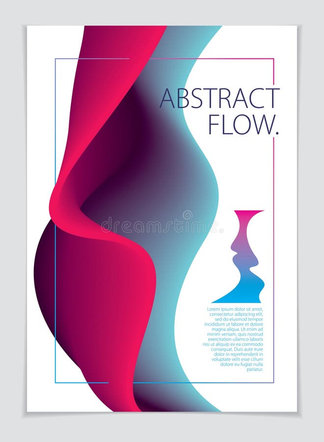 Abstract Flow Fluid Vector Background. A4 Print Format.Brochure, Flyer ...