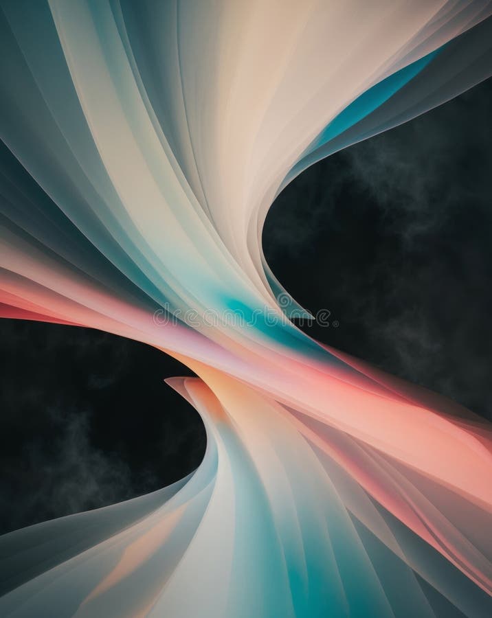 Abstract Flow of Light and Color on Dark Background. Stock Photo ...