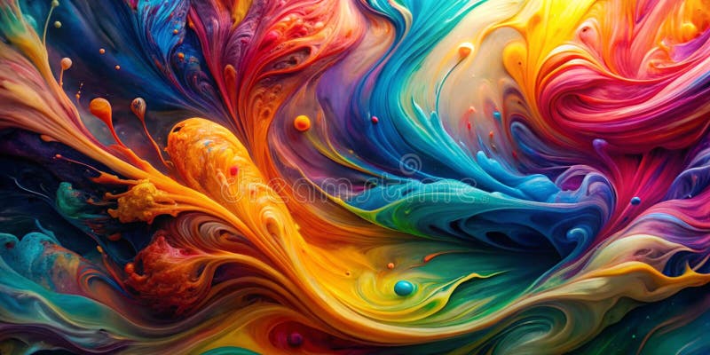 Abstract Flow of Liquid Paints in Mix Stock Illustration - Illustration ...