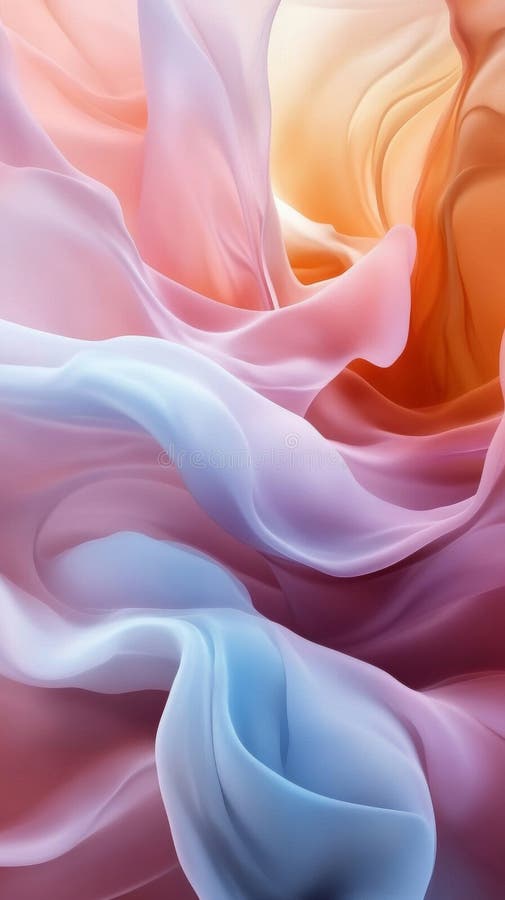 Abstract Flow of Pastel Silk Fabric with Soft Hues Stock Photo - Image ...