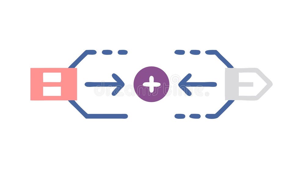 Abstract Flow Process Arrows Icon, System Integration, Vector Design Generative AI Stock Vector ...