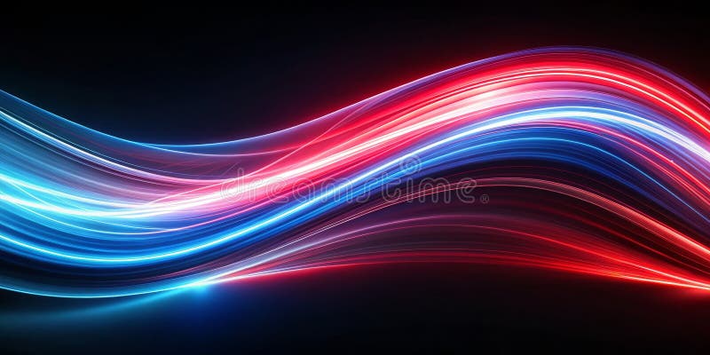 Abstract Flow Red and Blue Light Streaks Composition Stock Illustration ...