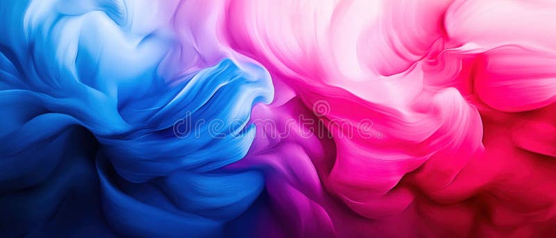 Abstract Flow of Vibrant Pink and Blue Colors Stock Illustration ...