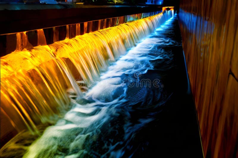 Abstract Flow Water Cascading Down the Stall Becomes a Mesmerizi Stock ...