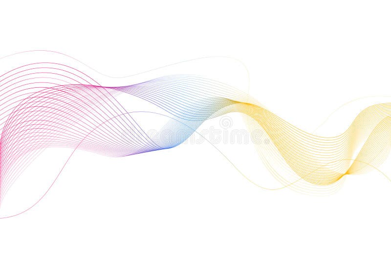 Abstract Flow Wave Lines Background. Futuristic Technology and Science ...