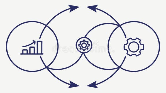 Abstract Flowchart with Gears, Process Optimization, Vector Design ...