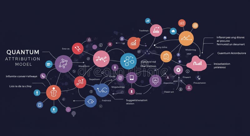 Abstract Flowchart Labeled "Quantum Attribution Model" with ...