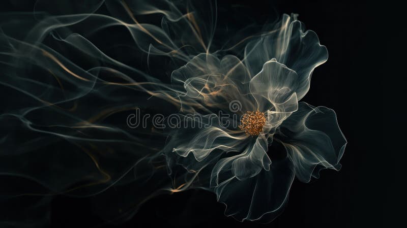 Abstract Flower in Black Background Stock Illustration - Illustration ...