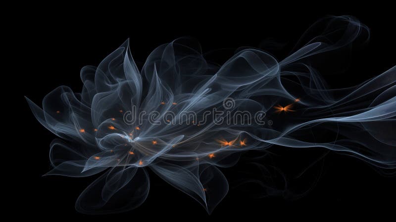 Abstract Flower in Black Background Stock Illustration - Illustration ...