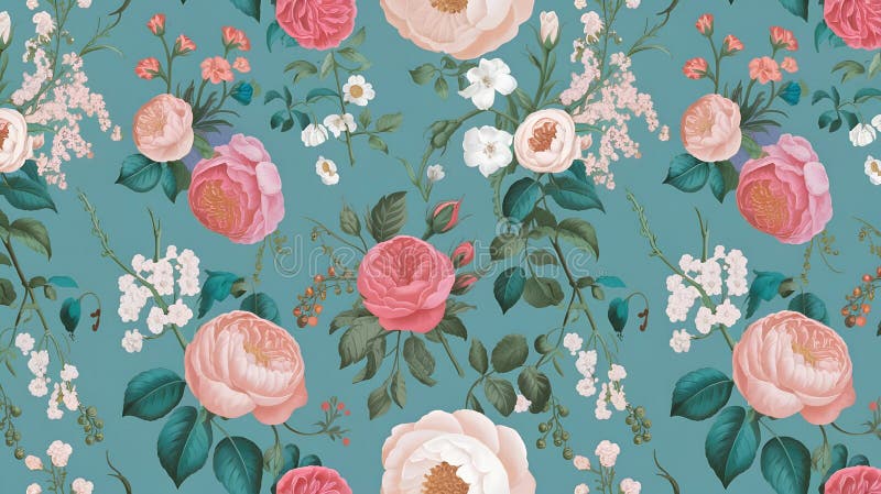 Abstract Flower Blooming Design. Pattern with Floral Seamless Stock ...