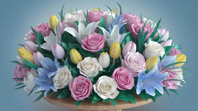 Abstract Flower Blooming Design. Pattern with Floral Seamless Stock ...