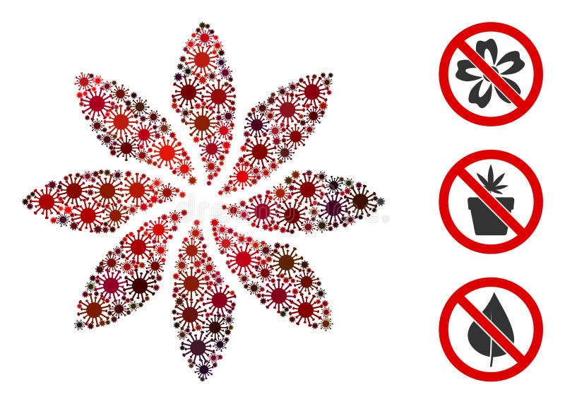 Abstract Flower Collage of CoronaVirus Elements Stock Vector ...