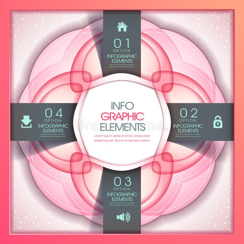 Abstract Flower Concept Infographic Elements Template Stock Vector ...