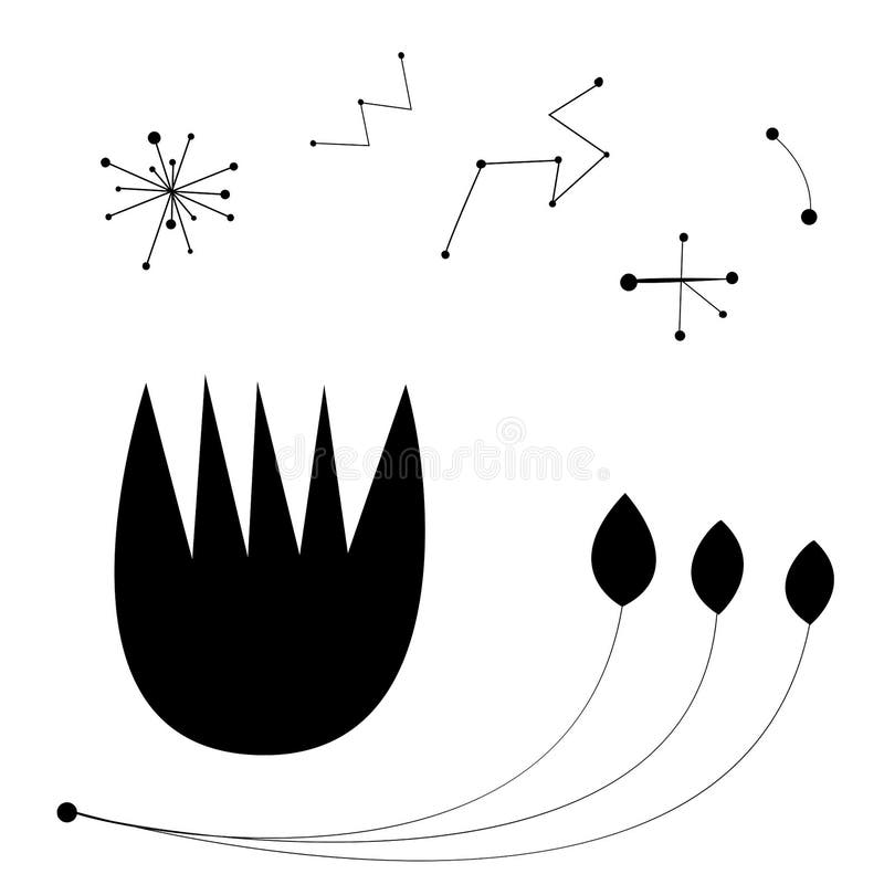 Abstract Flower with Constellation Inspired by Surrealism. Stock Vector ...