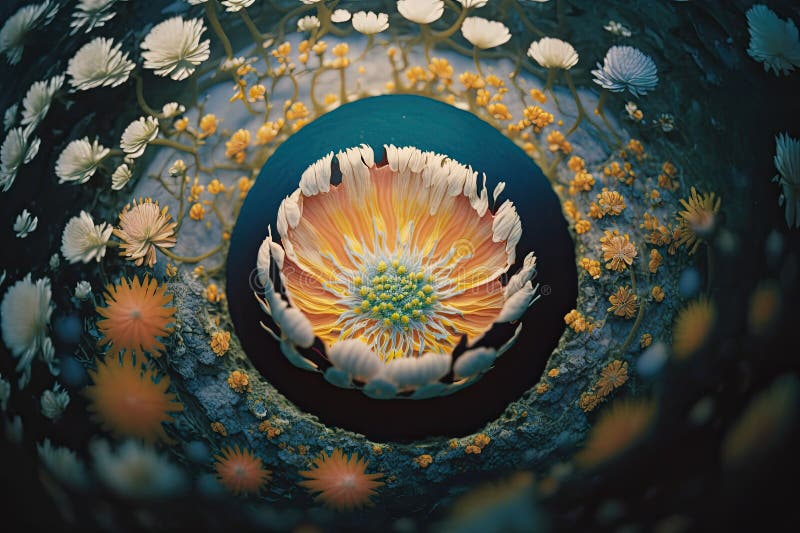 Abstract Flower Design Texture Background. Blossom Bloom 3D Wallpaper ...