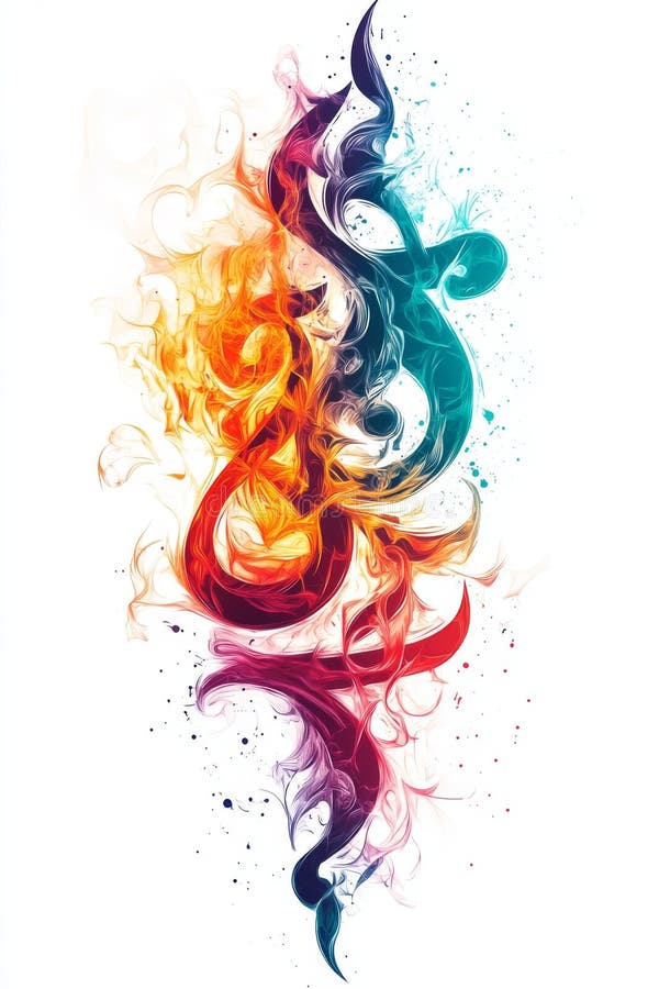 Abstract Flower Designs in Vivid Hues Featuring Arabic Calligraphy ...