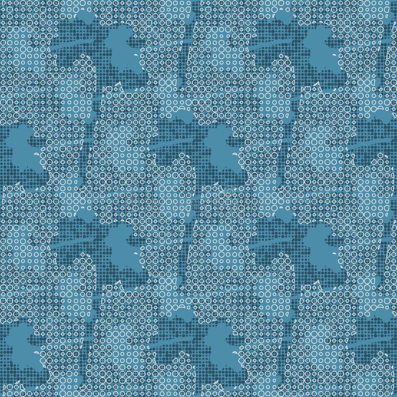 Beautiful Abstract Floral Vector Wallpaper Pattern. Blue Geometric ...