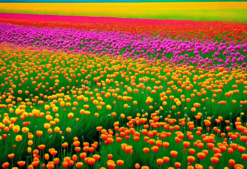 Abstract Flower Field Pattern Background Stock Photo - Image of ...