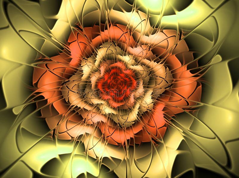 Abstract Flower Fractal Shape Stock Illustration - Illustration of ...
