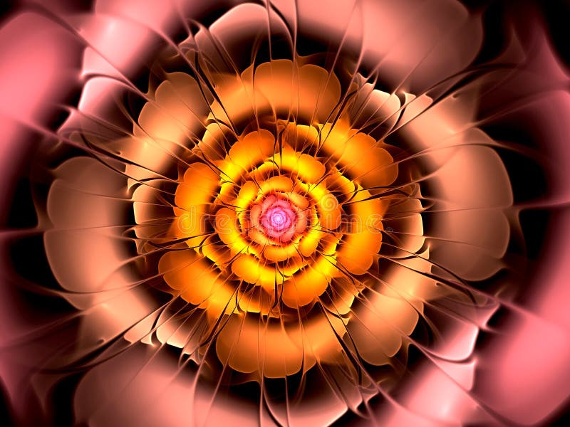 Abstract Flower Fractal Shape Stock Illustration - Illustration of ...