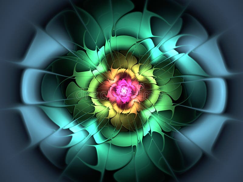 Abstract Flower Fractal Shape Stock Illustration - Illustration of ...