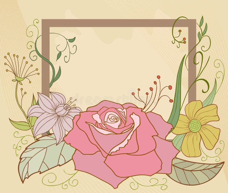 Abstract Flower Frame stock vector. Illustration of flower - 17747722