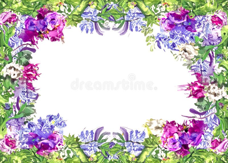 Abstract Flower Frame with Space for Text, Template for Greeting ...