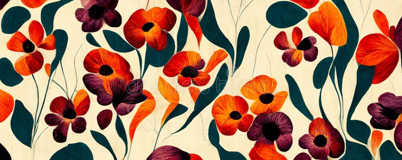 Abstract Flower Illustration, Creative Flower Background, Botanical Art ...