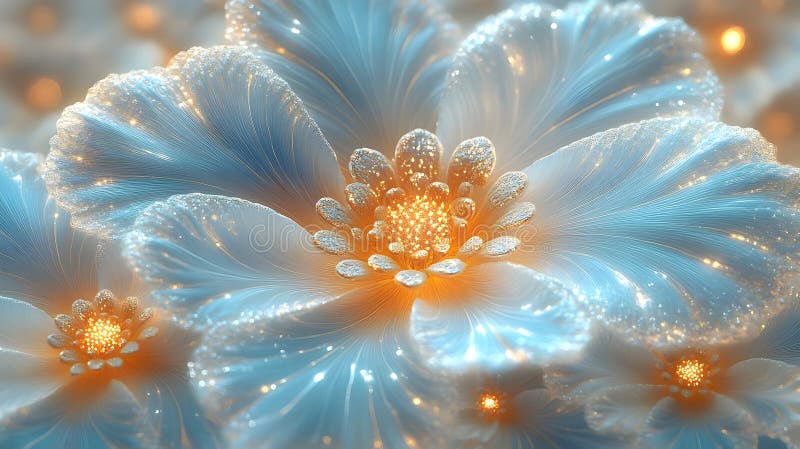 Abstract Flower with Light and Sparkle Illustration Stock Illustration ...