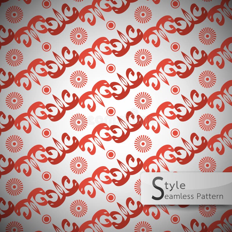 Abstract Flower Red Lattice Vintage Geometric Seamless Pattern V Stock ...