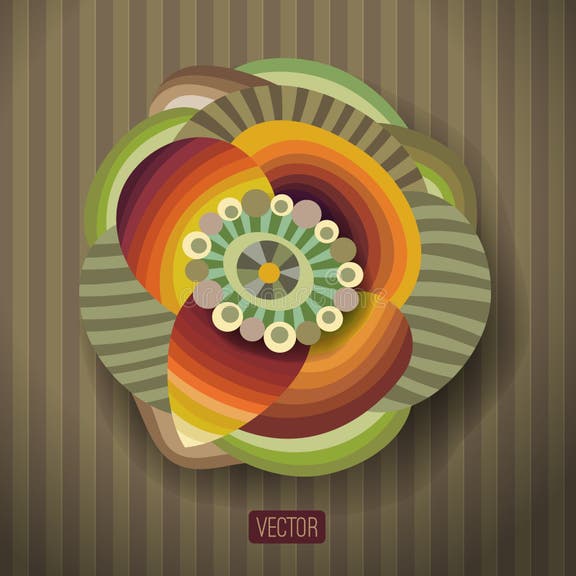 Abstract Flower with a Round Label Stock Vector - Illustration of ...