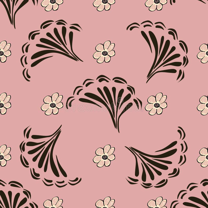 Abstract Flower Seamless Pattern Background. Vector Texture Floral ...