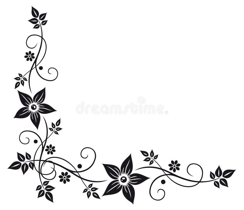 Abstract flowers, border stock vector. Illustration of nature - 37567840