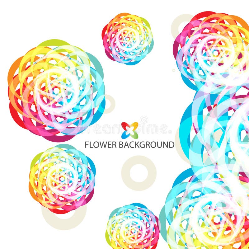 Abstract Flowers Colorful Background Template Stock Vector ...