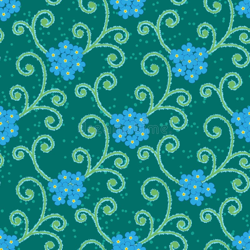 Abstract Flowers Floral Forget-me-not Seamless Stock Vector ...