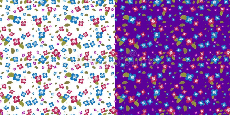 Abstract Flowers Scattered Pattern Stock Vector - Illustration of ...