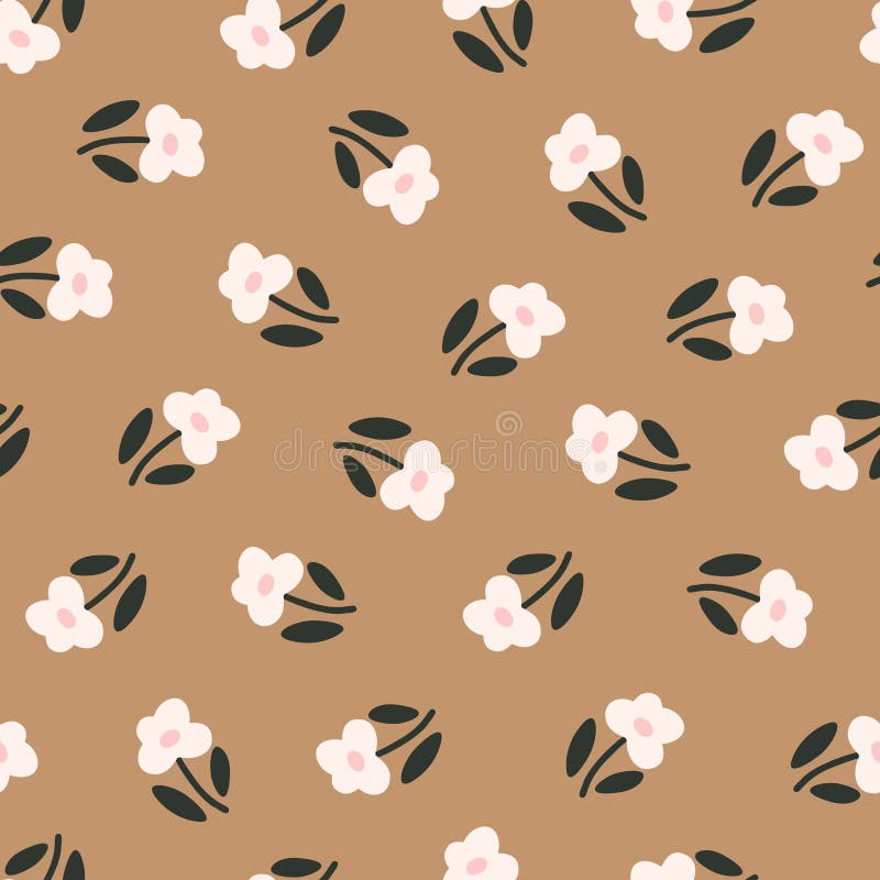 Abstract Flowers Seamless Pattern with Small Floral Elements ...