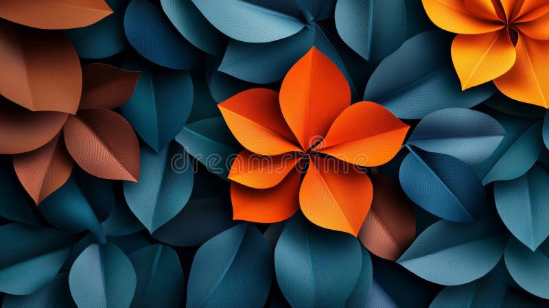 Abstract Flowers in a Stylized Form Create a Panoramic Image for ...